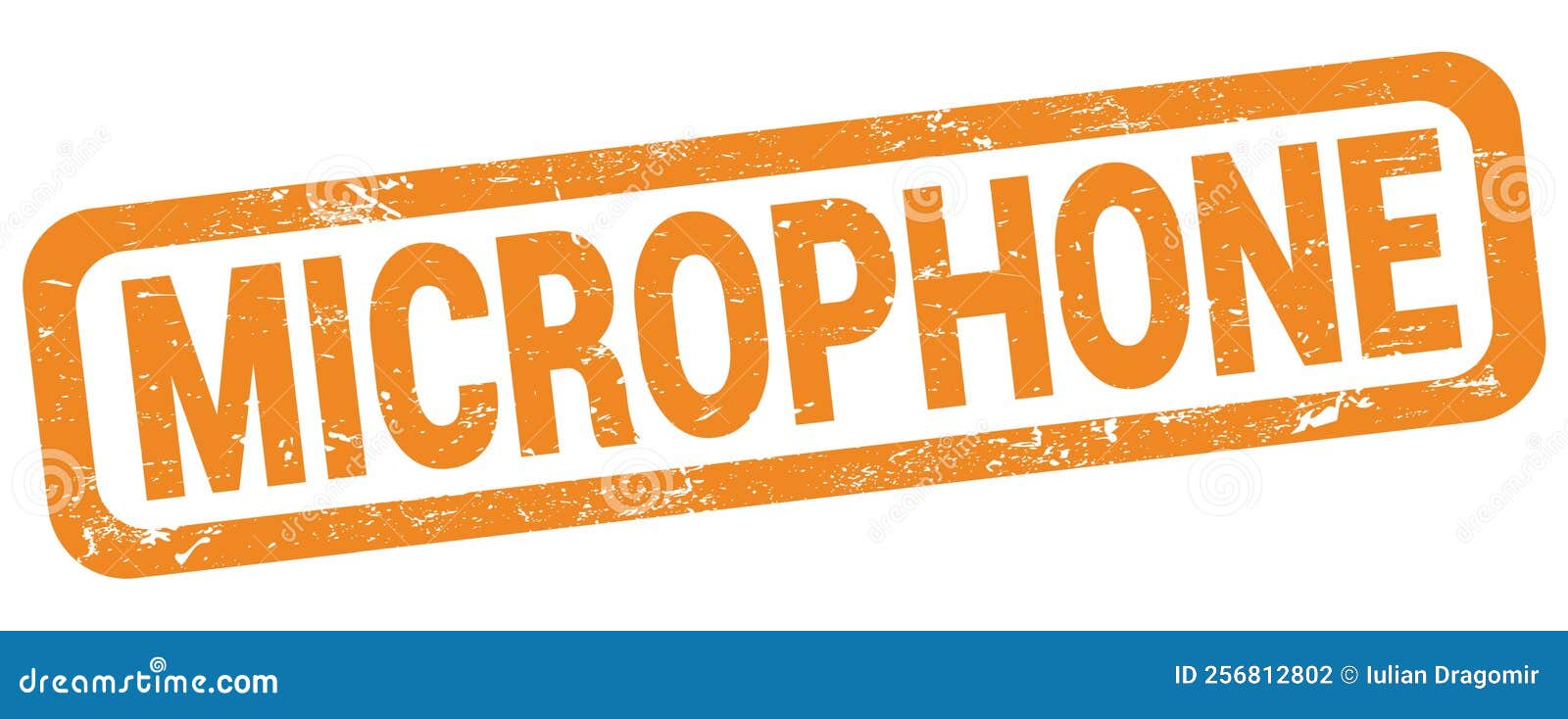 MICROPHONE Text Written on Orange Rectangle Stamp Stock Illustration ...