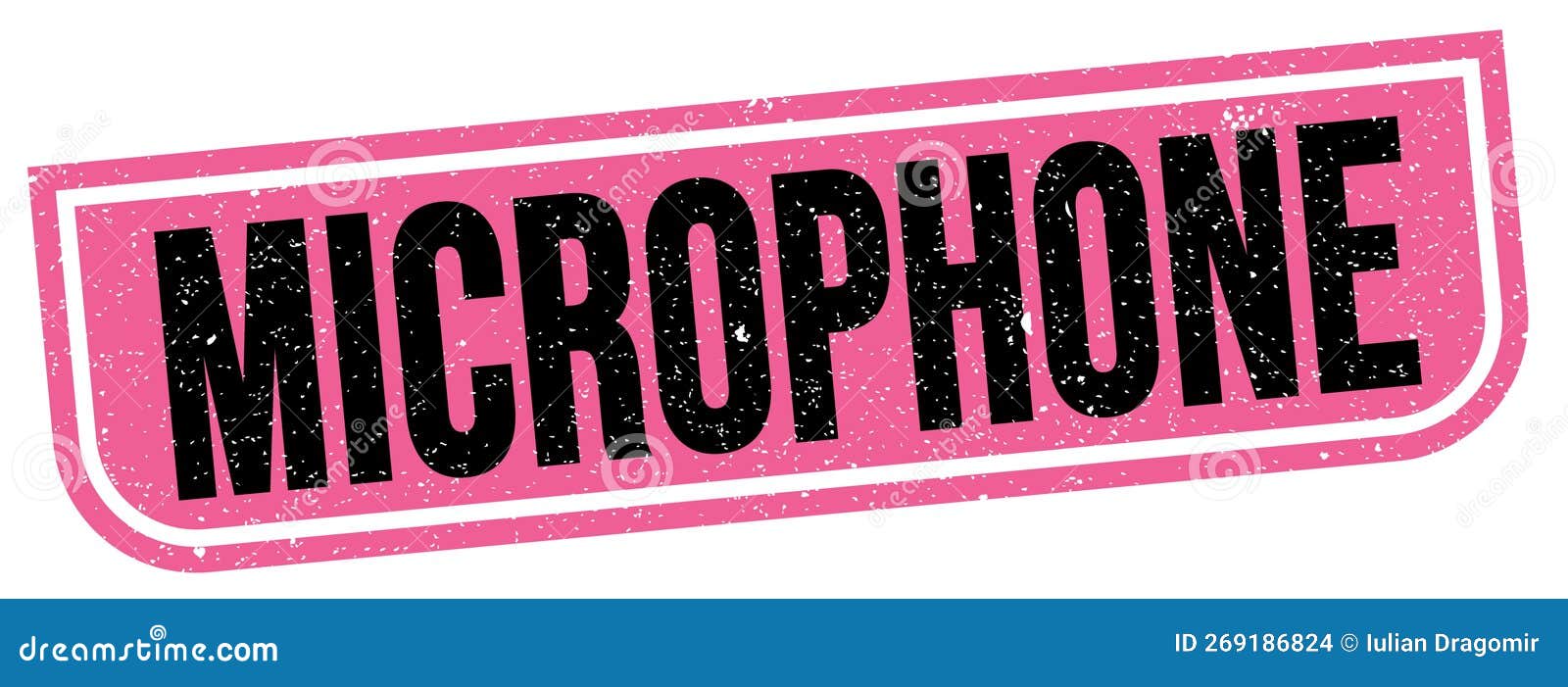 MICROPHONE Text Written on Pink-black Stamp Sign Stock Photo - Image of logo, text: 269186824