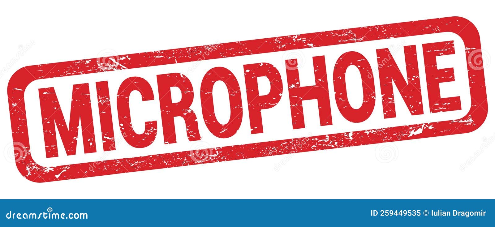 MICROPHONE Text Written on Red Rectangle Stamp Stock Illustration ...