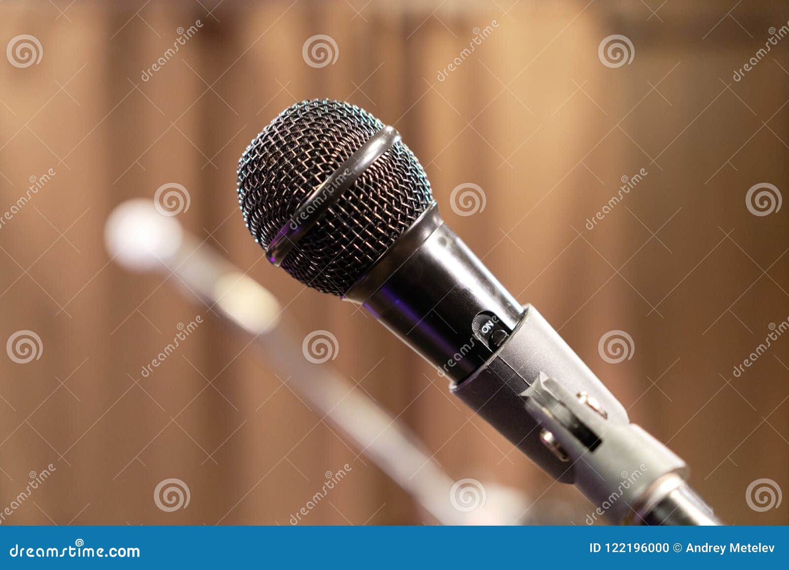 Microphone To Record Sound on Stage, Sing Songs Stock Photo - Image of ...