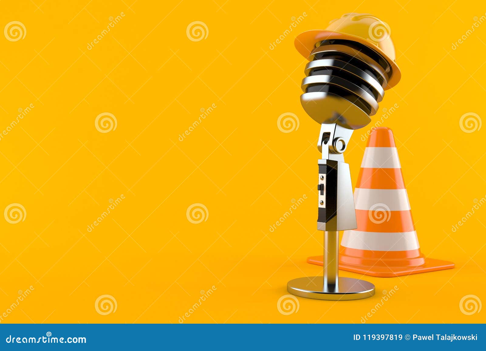 Microphone With Traffic Cone Royalty-Free Stock Image | CartoonDealer ...