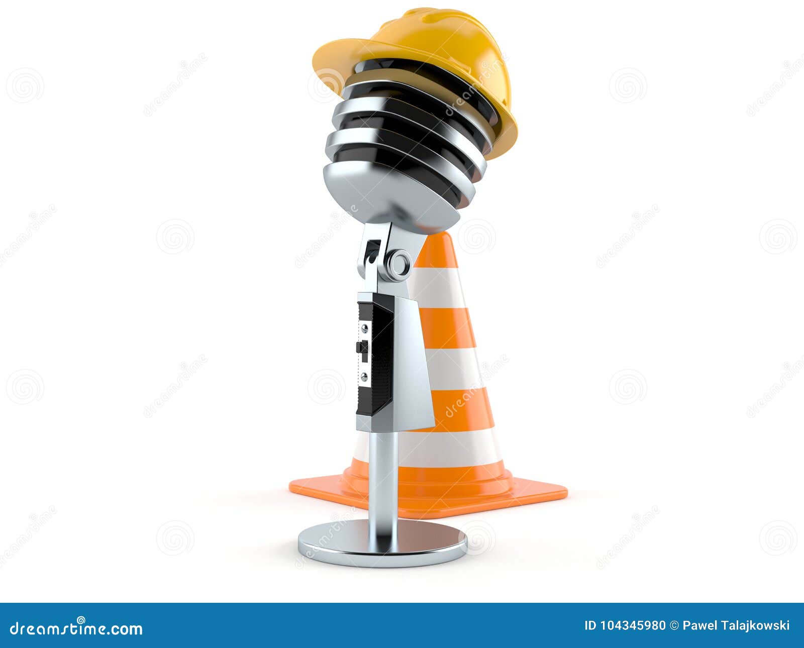 Microphone With Traffic Cone Royalty-Free Stock Image | CartoonDealer ...