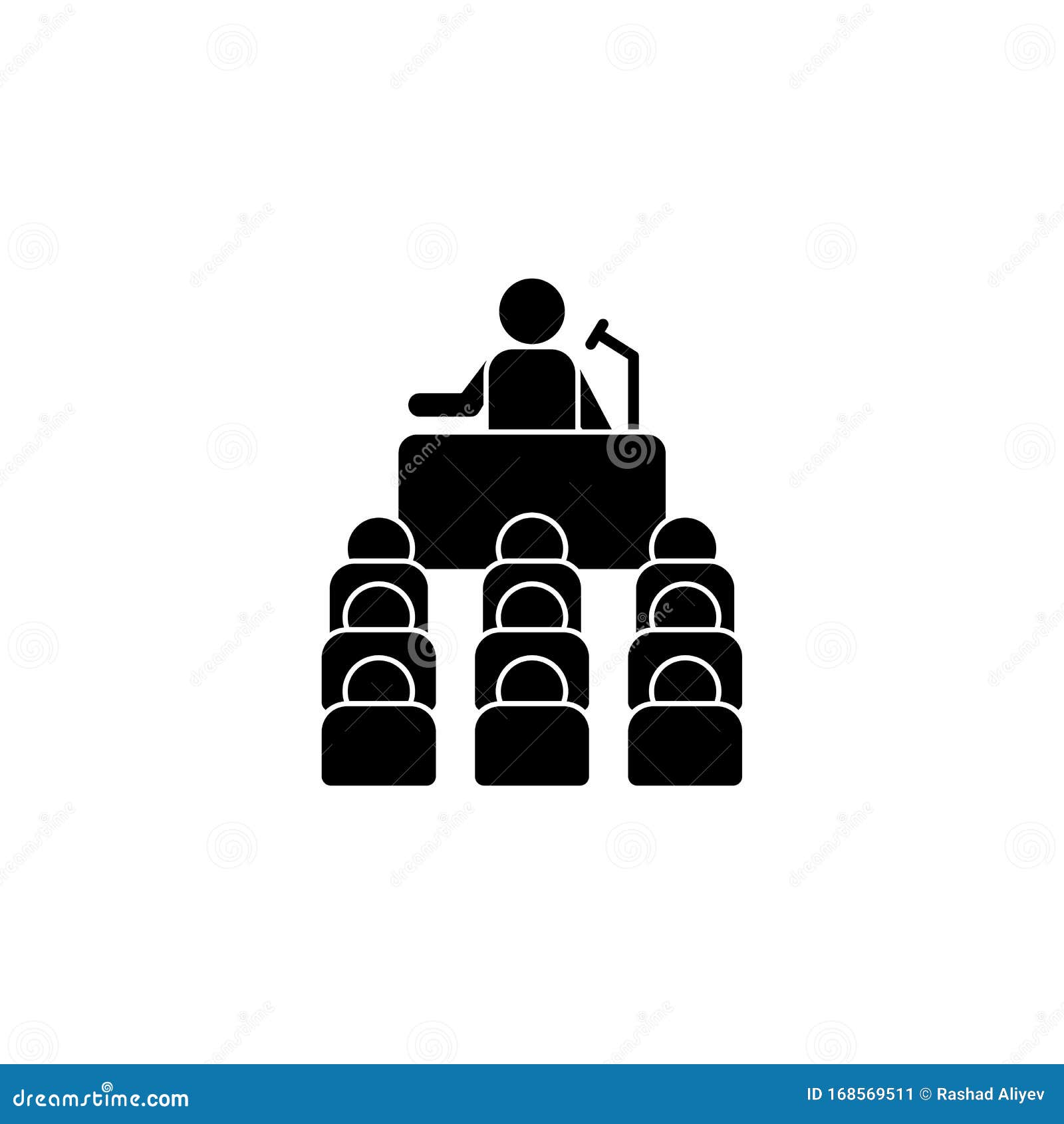 Microphone Training Table Icon. Simple Business Indoctrination Icons ...