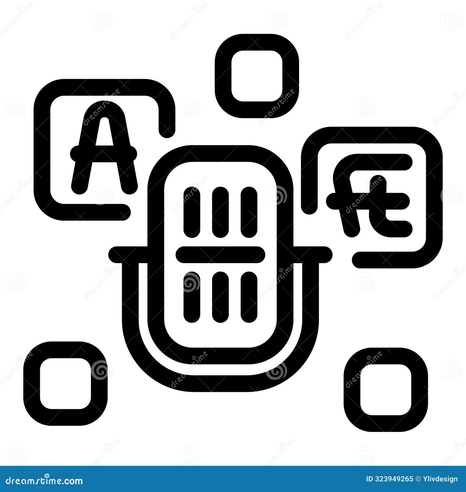 Microphone Translating Languages Icon, Language Exchange Concept Stock ...