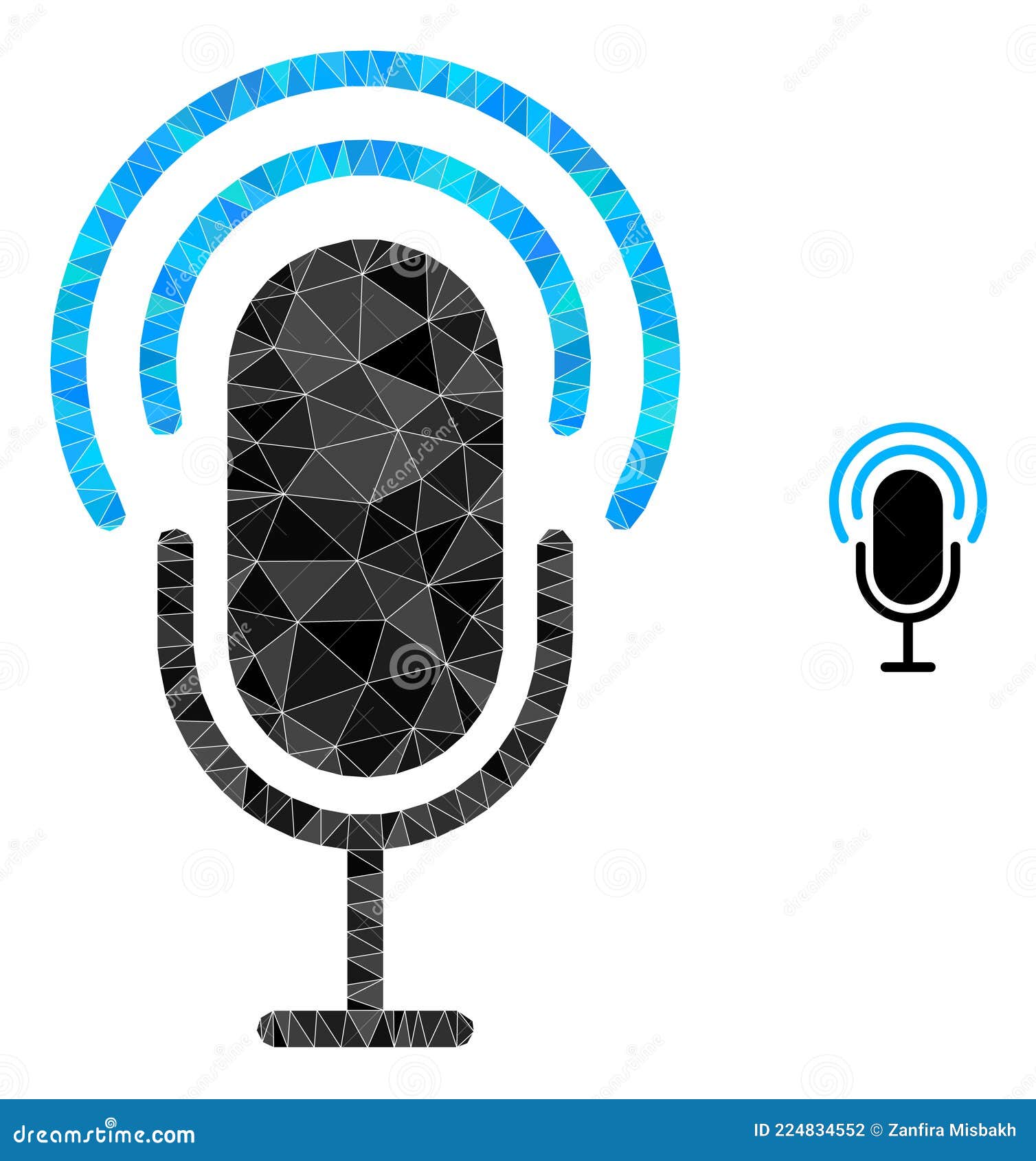 Microphone Triangle Lowpoly Flat Icon Stock Vector - Illustration of ...