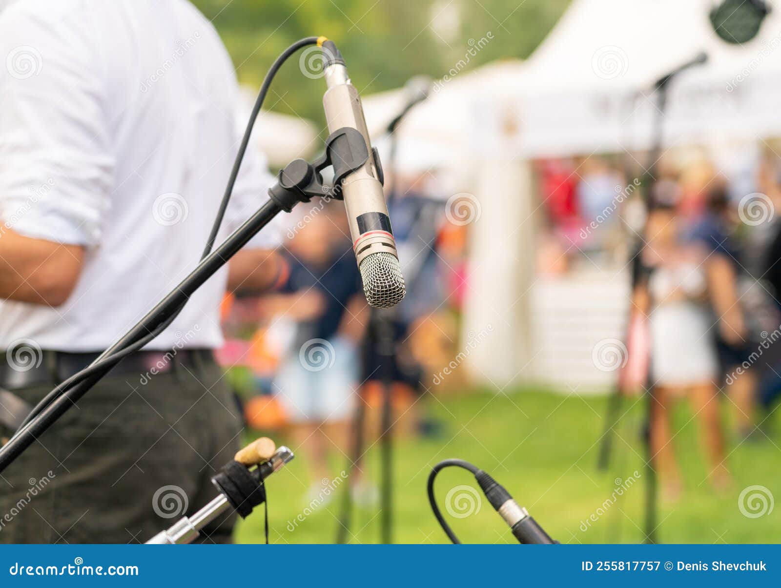 Microphone on a Tripod for the Performance of Musicians and Singers ...