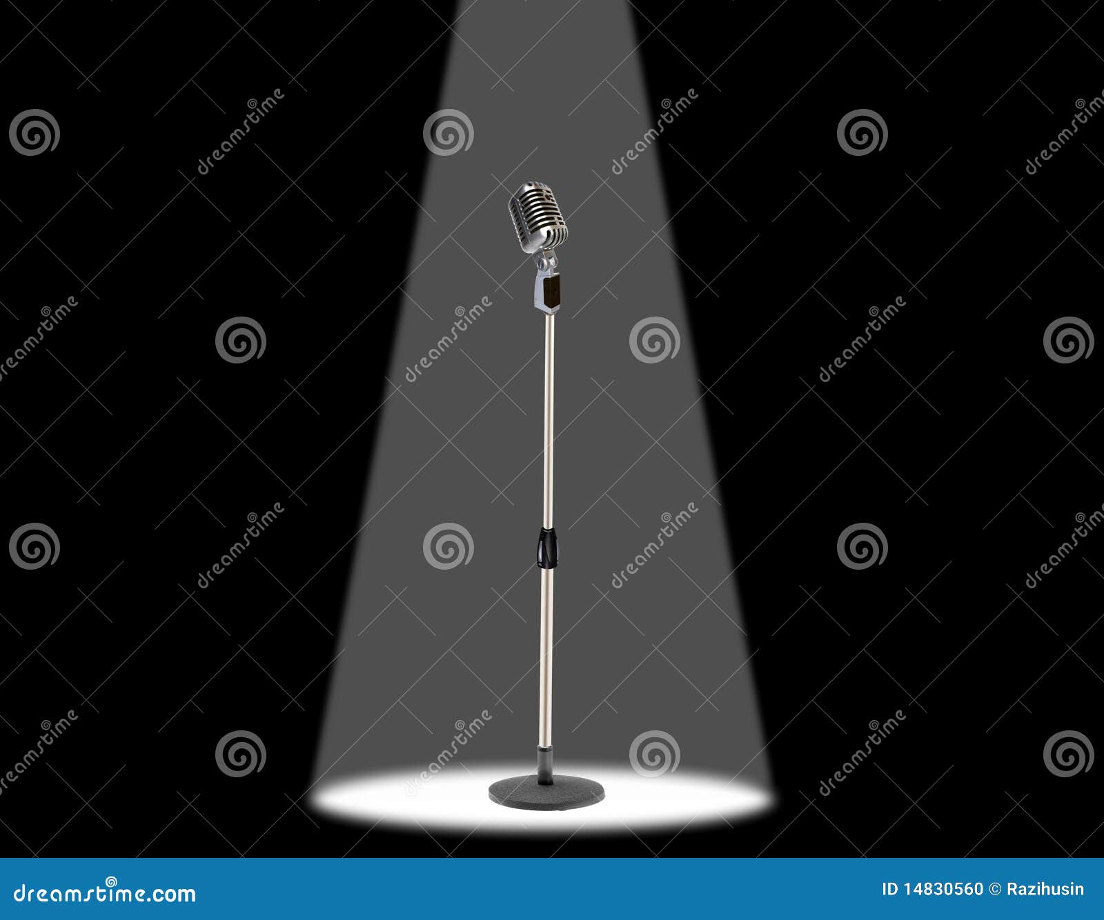 Microphone Under Spotlight Stock Photo - Image: 14830560