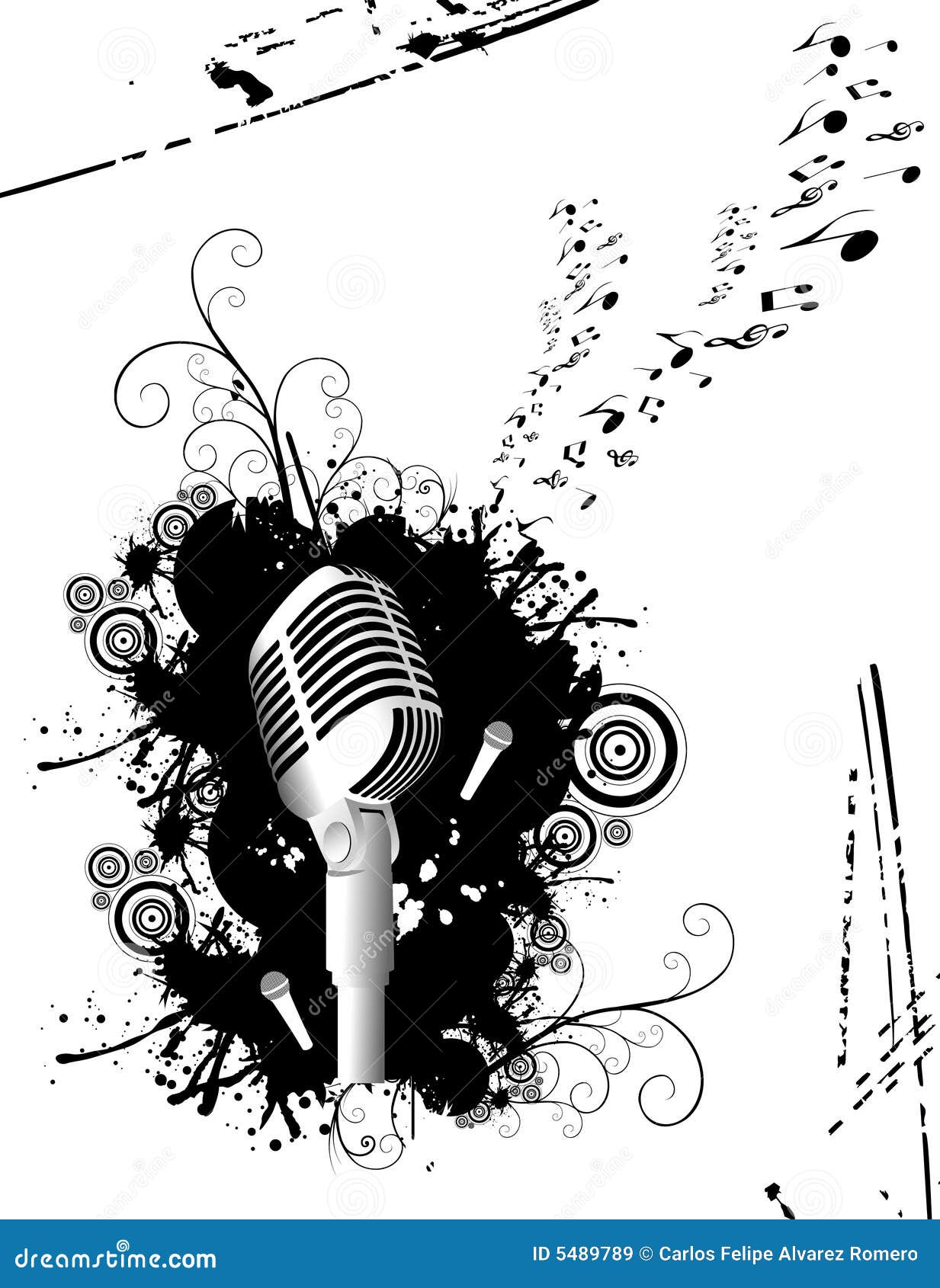 Microphone vector stock vector. Illustration of instrument - 5489789