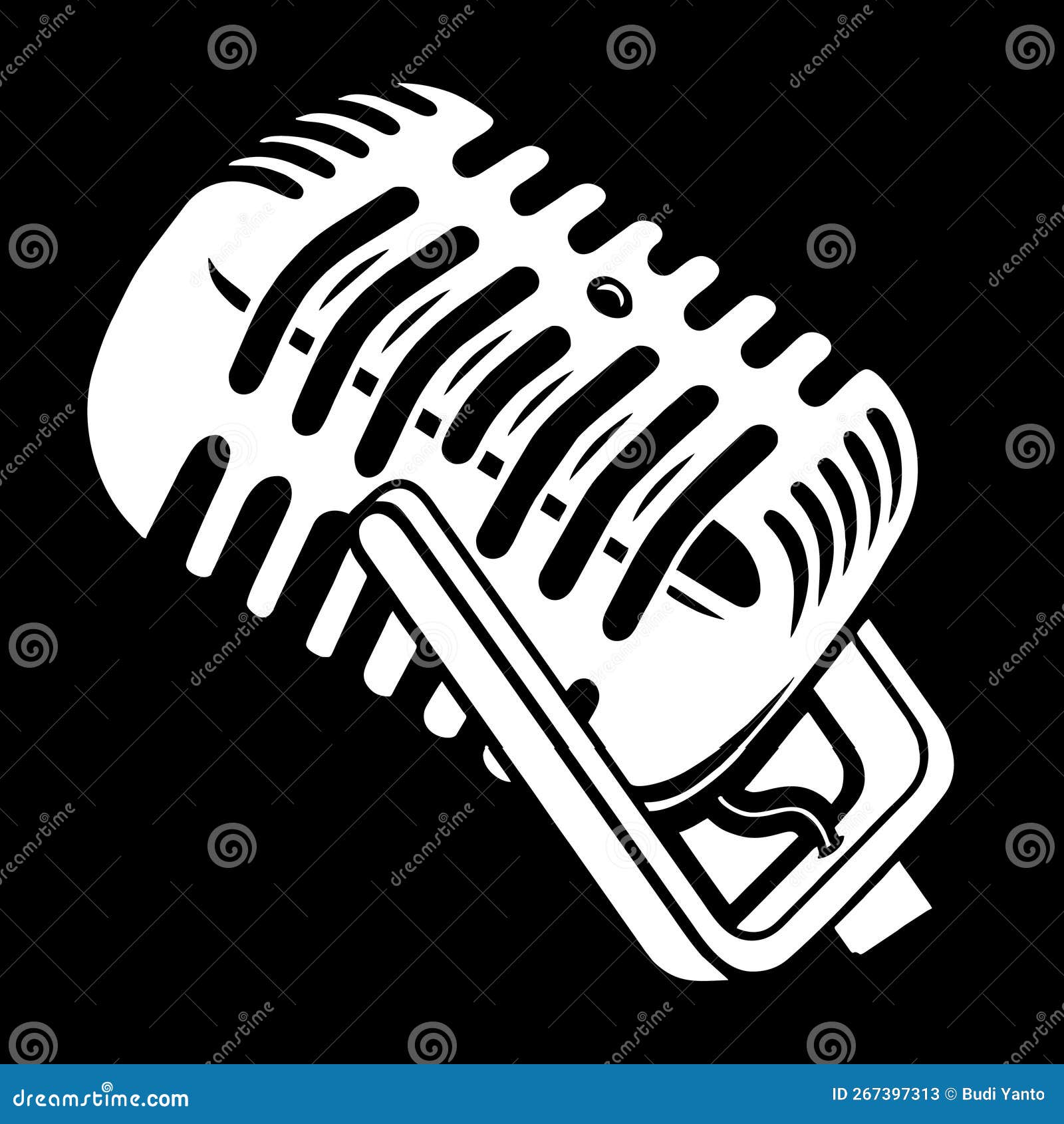 Microphone Vector in Black Background Stock Vector - Illustration of ...