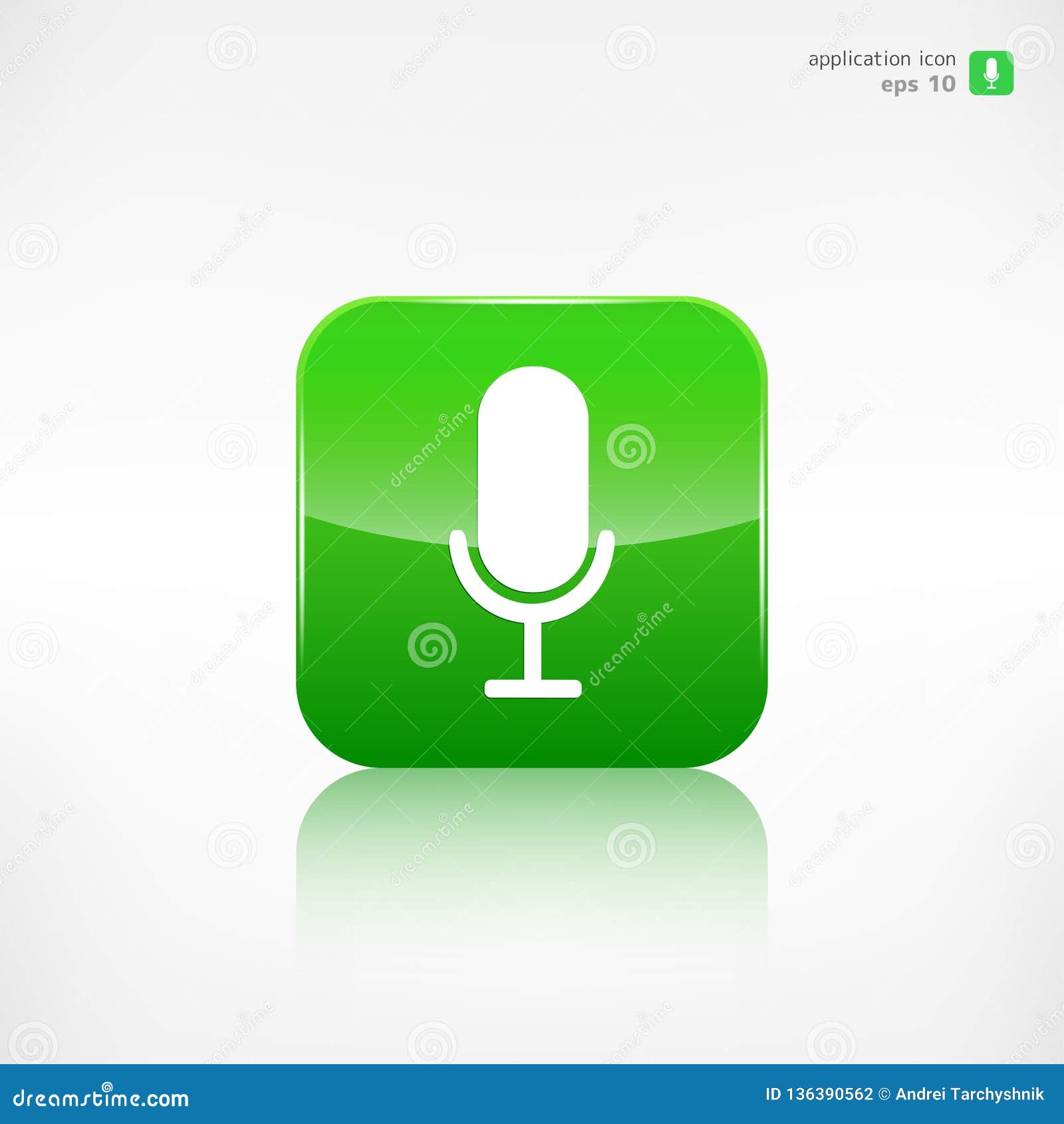 Microphone Vector Icon. Application Button. Stock Vector - Illustration ...