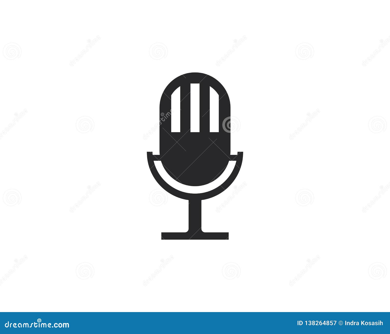 Microphone Vector Icon Illustration Stock Vector - Illustration of icon ...