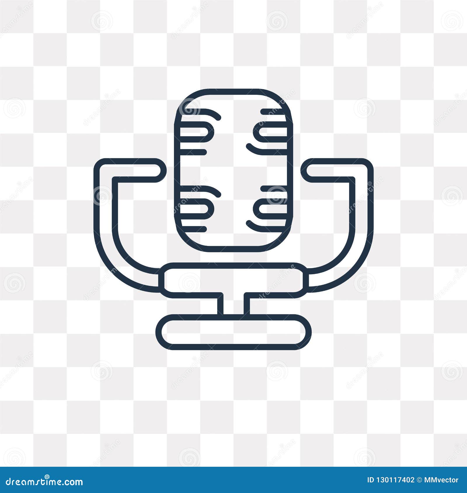 Microphone Vector Icon Isolated On Transparent Background, Linear ...