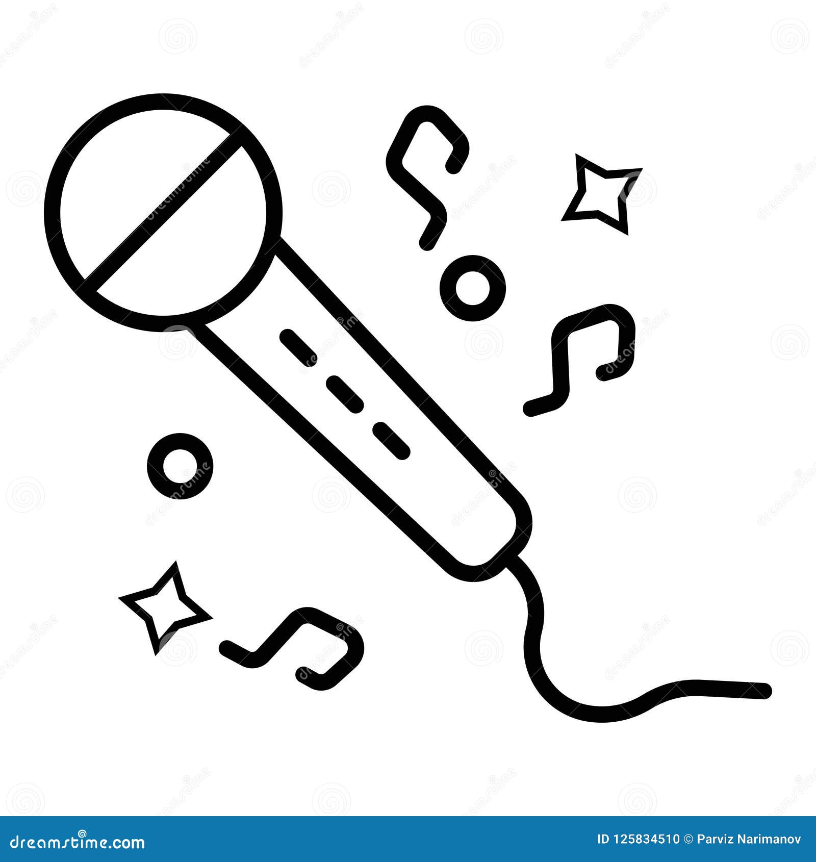 Microphone Vector Icon, Microphone Surrounded by Notes Symbol. S Stock ... Microphone Vector Icon, Microphone Surrounded by Notes Symbol. S Stock ...