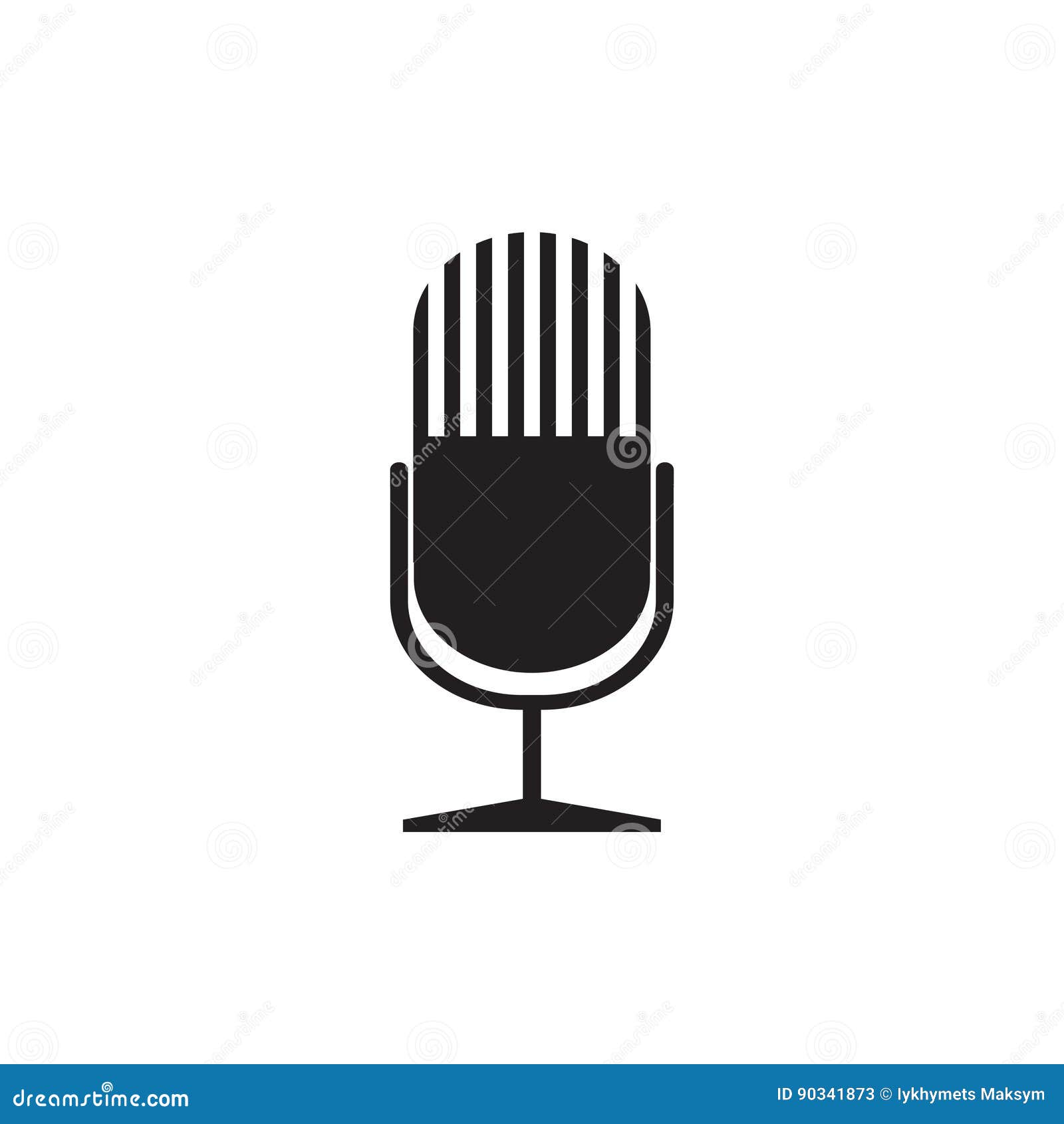 Microphone vector icon stock vector. Illustration of sound - 90341873