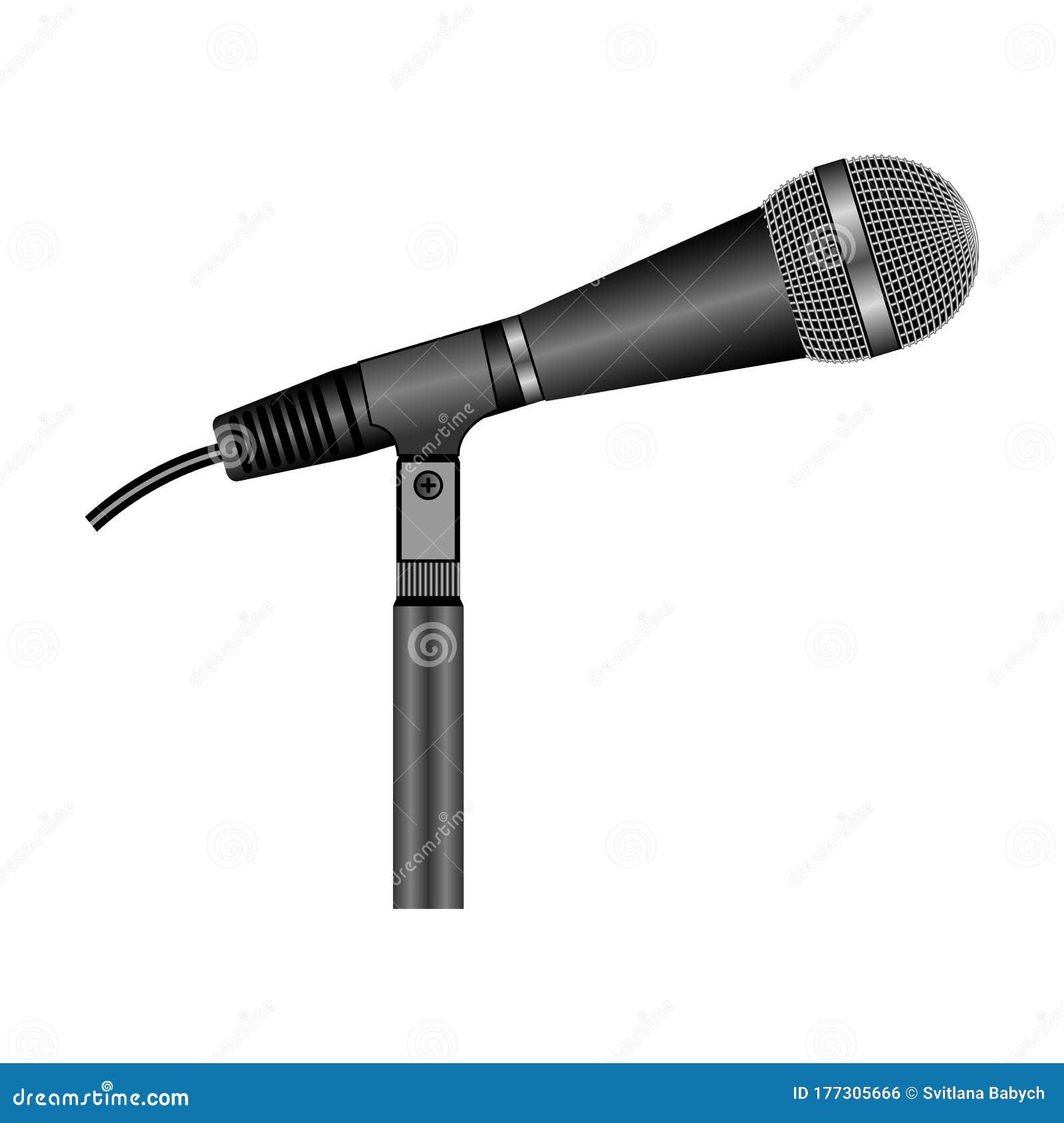 Microphone Vector Icon.Realistic Vector Icon Isolated on White ...