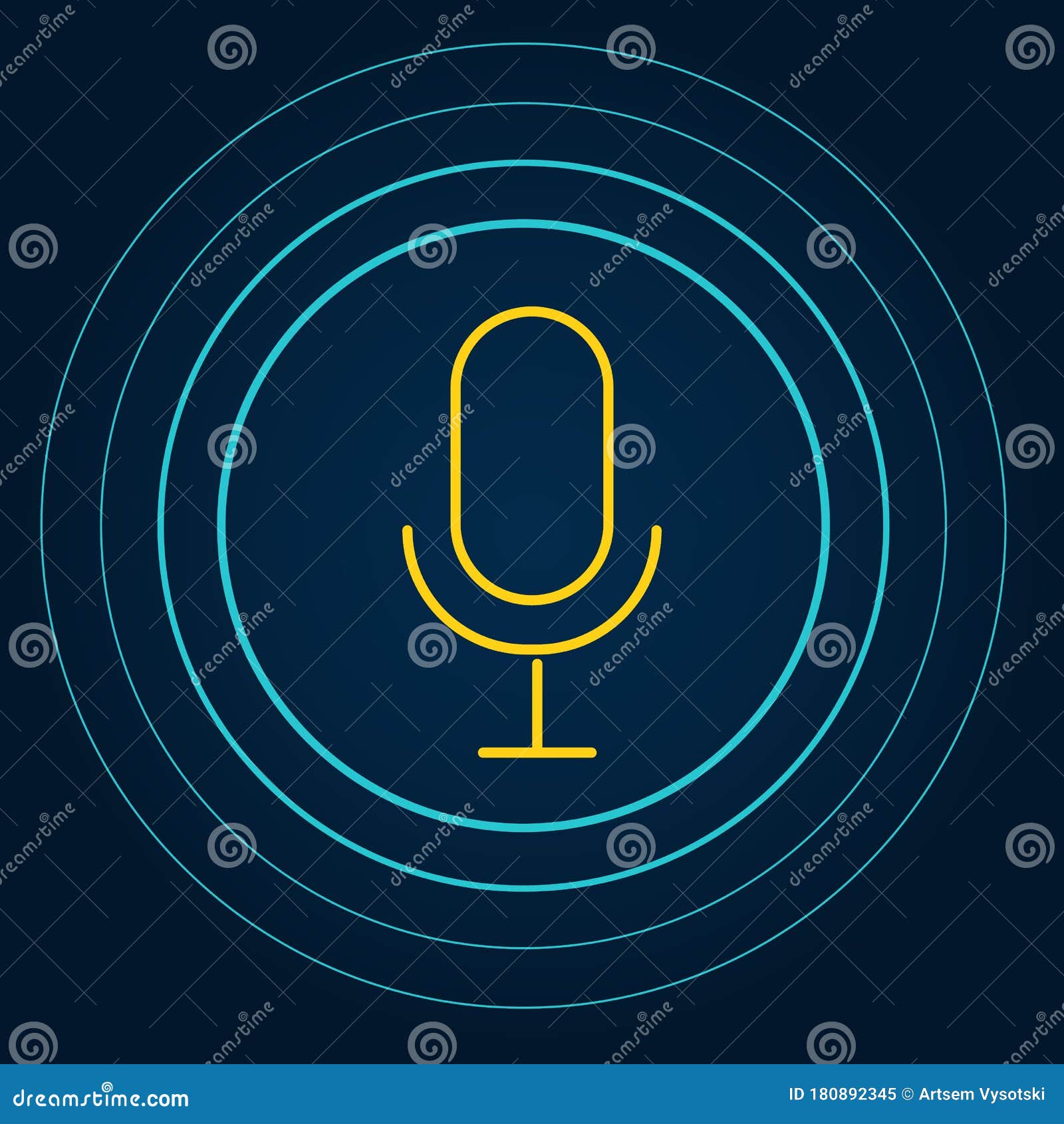 Microphone Vector Icon. Simple Icon for Websites, Web Design, Mobile ...