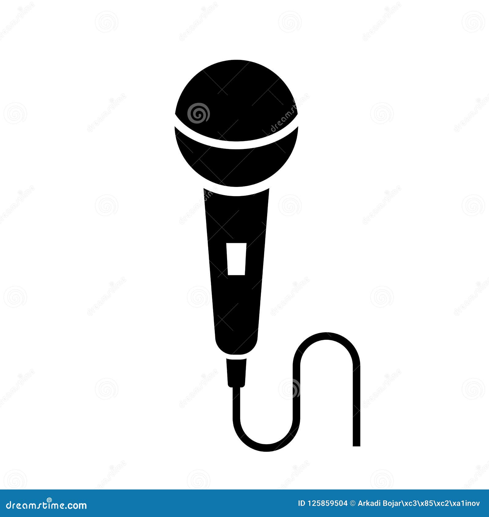 Microphone vector icon stock vector. Illustration of interview - 125859504