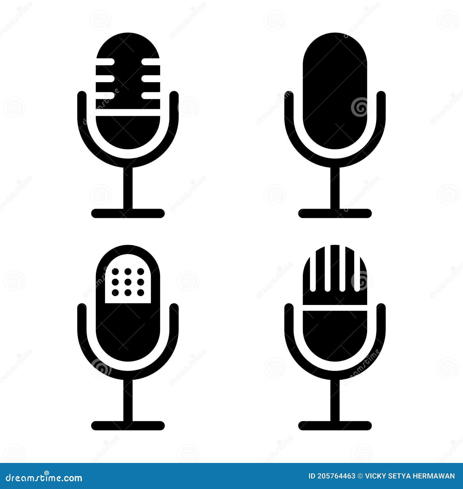 Microphone Vector Icons. Podcast Icon Vector. Voice Vector Icon. Record ...