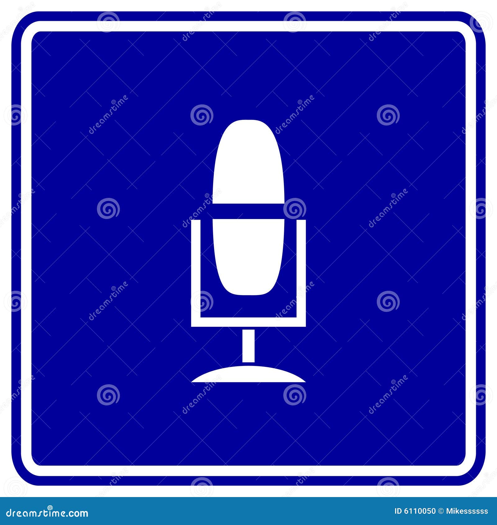 Microphone vector sign stock vector. Illustration of microphone - 6110050