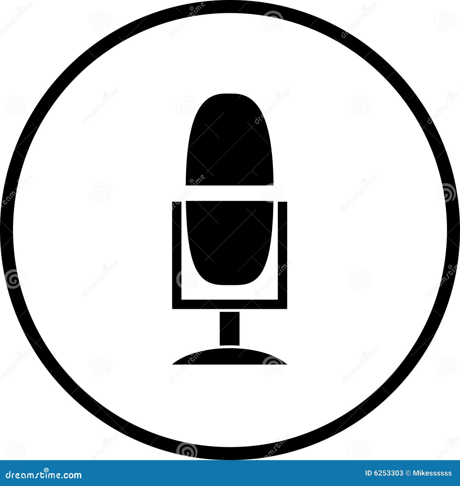 Microphone vector symbol stock vector. Illustration of symbol - 6253303