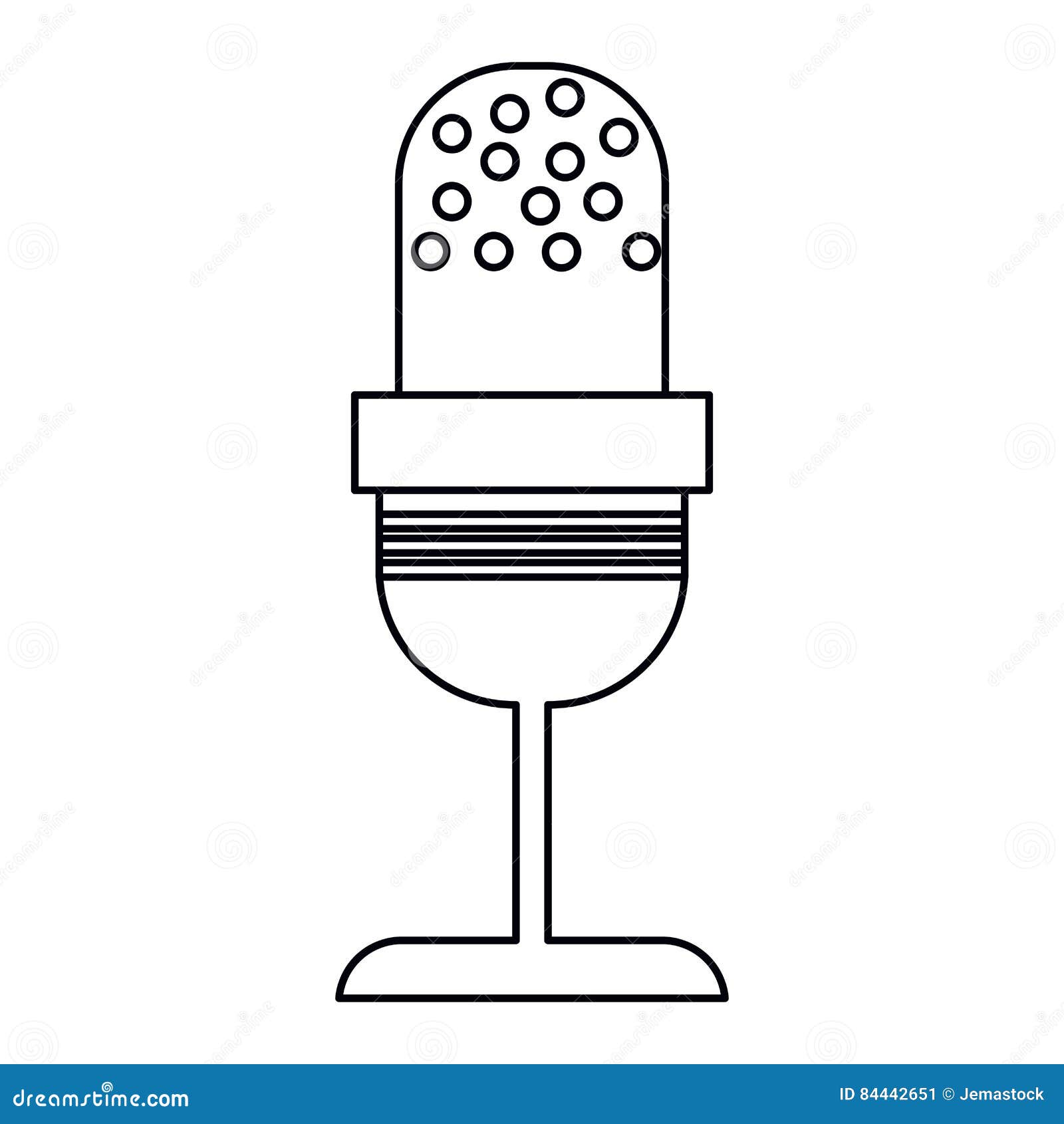 Microphone Vintage Communication Audio Outline Stock Vector ...