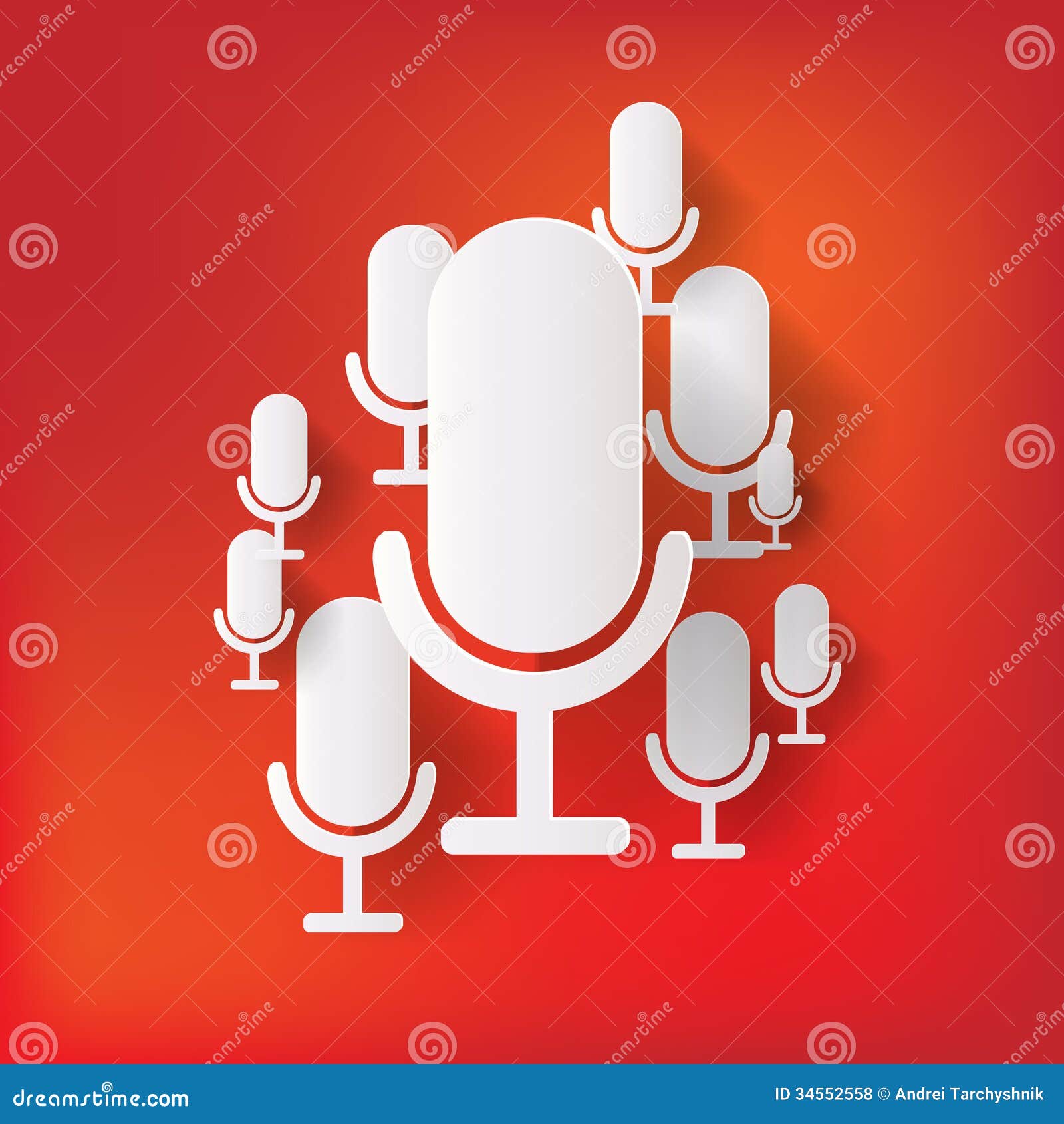 Microphone Web Icon, Flat Design Stock Vector - Illustration of ...