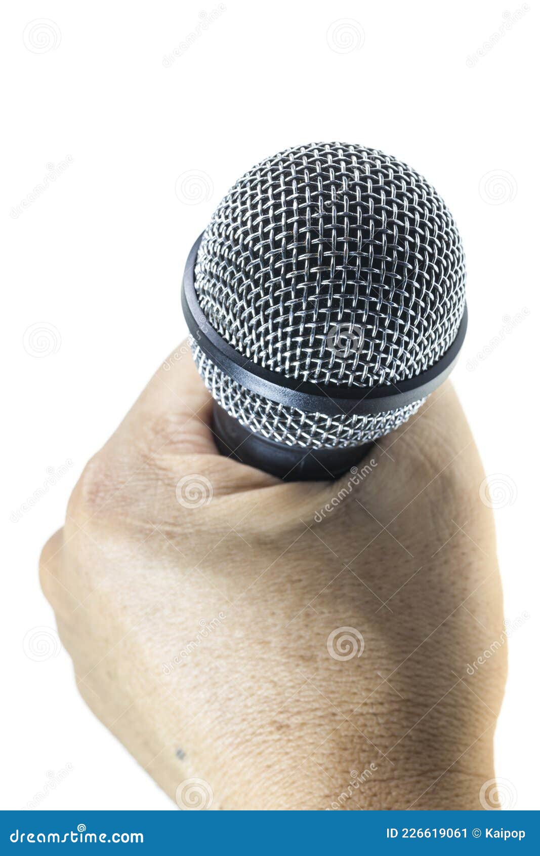 Microphone on White Background Stock Image - Image of cable, audio ...