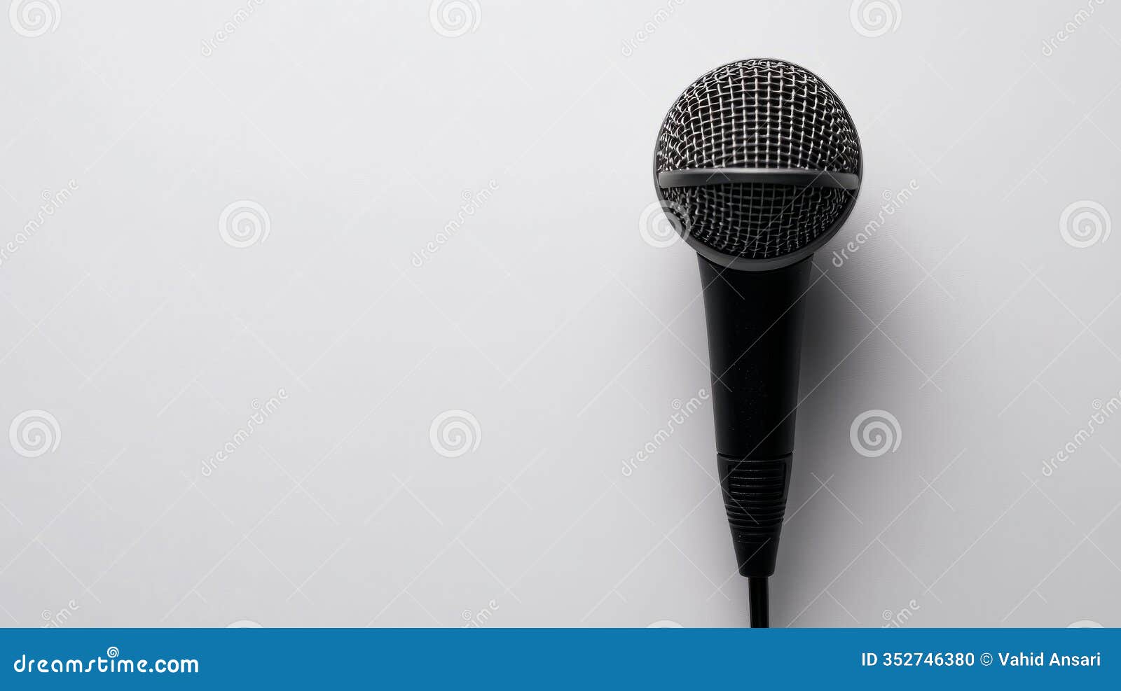 Microphone on White Background Stock Photo - Image of hand, iron: 352746380
