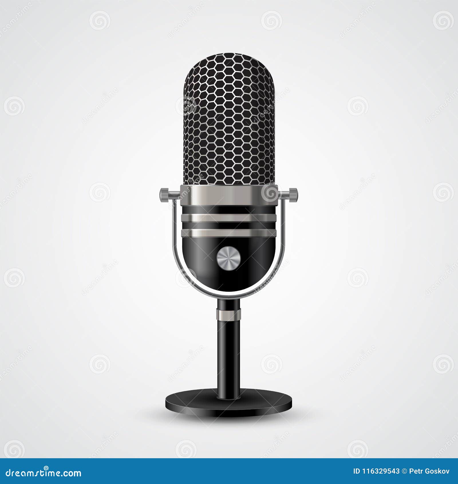 Microphone on White Background Stock Vector - Illustration of media ...