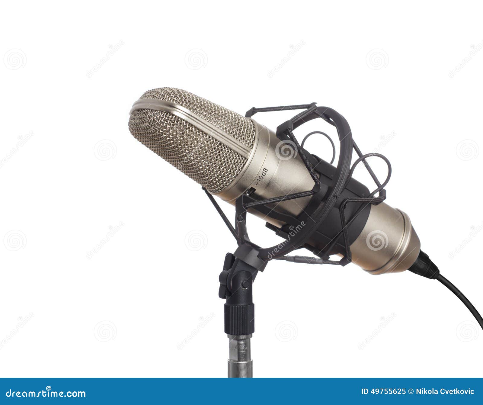 Microphone on a White Background Stock Image - Image of event, isolated ...