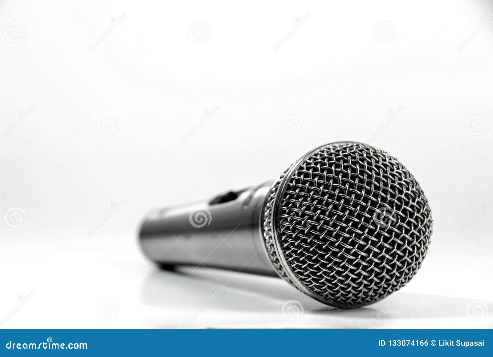 Microphone White Background in Studio Stock Photo - Image of isolated ...