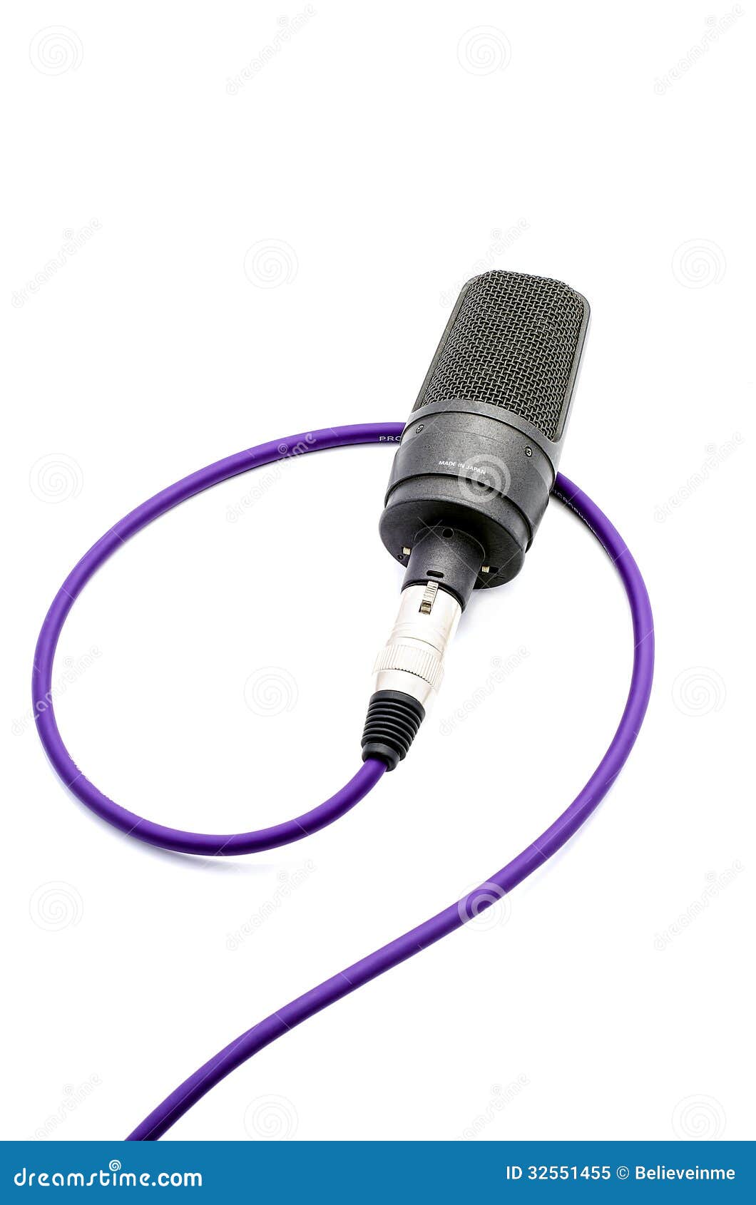 Microphone with wire stock image. Image of recording - 32551455