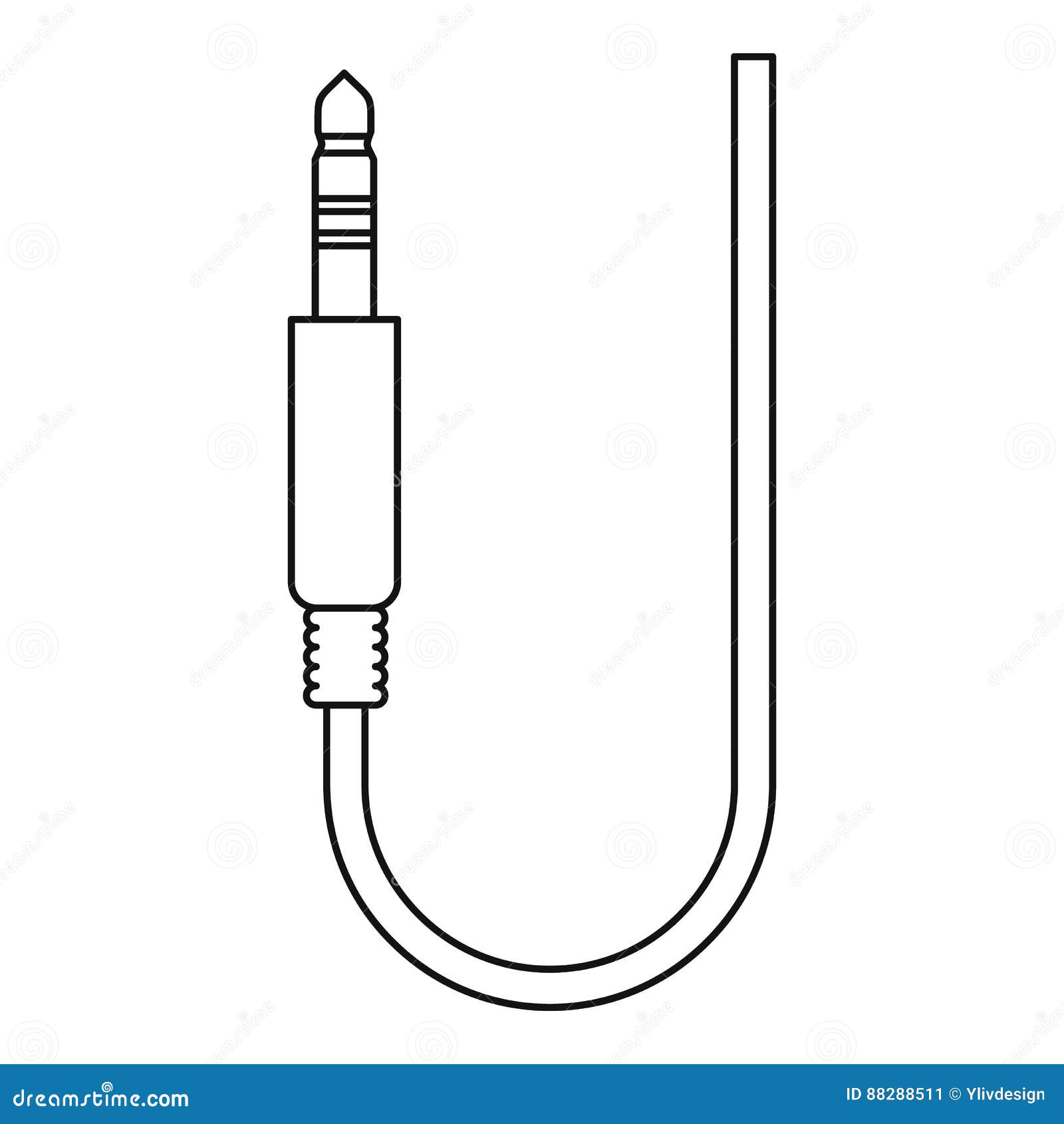 Microphone Wire Icon, Outline Style Stock Vector - Illustration of ...