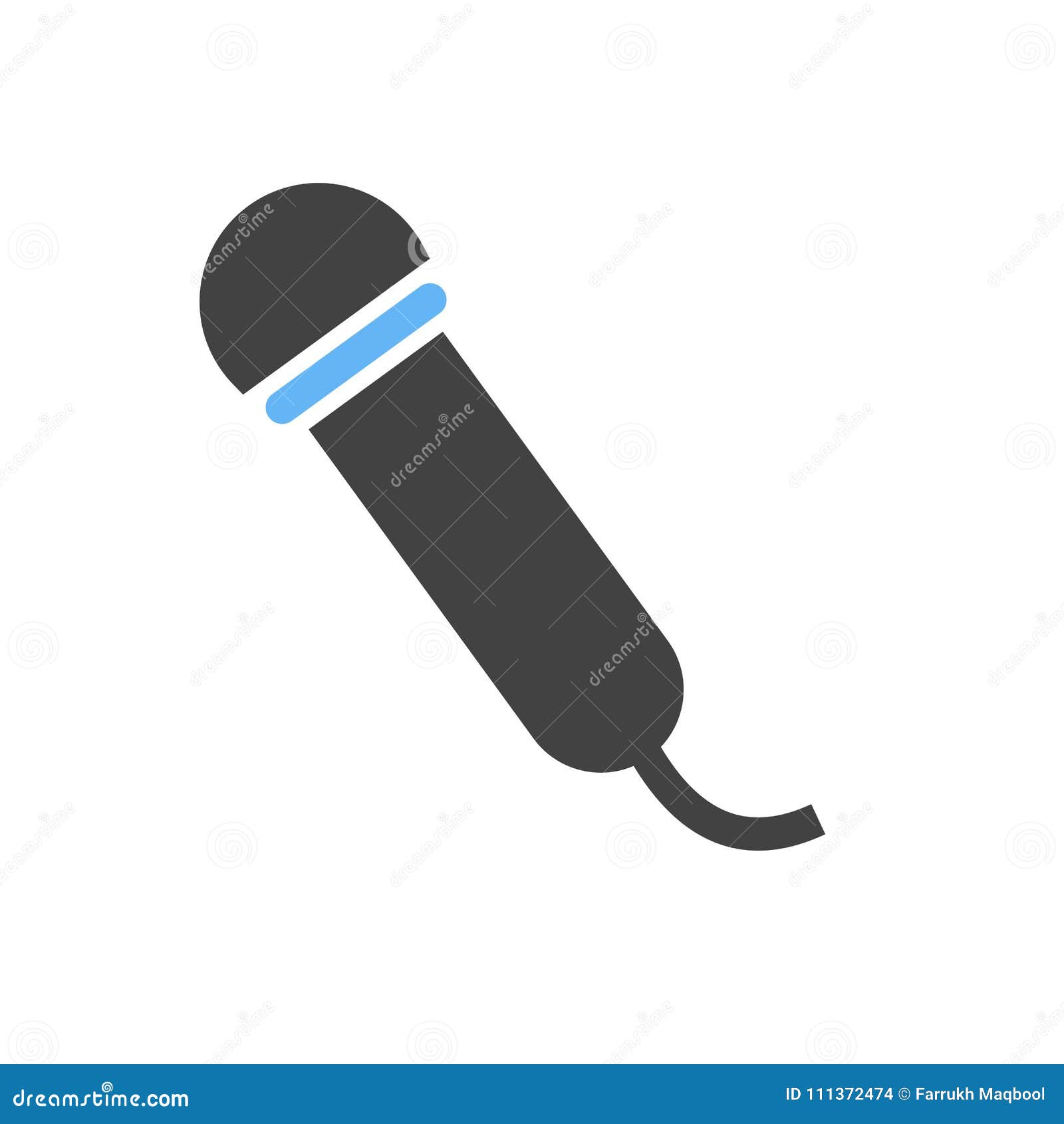 Mic with wire stock vector. Illustration of concept - 111372474