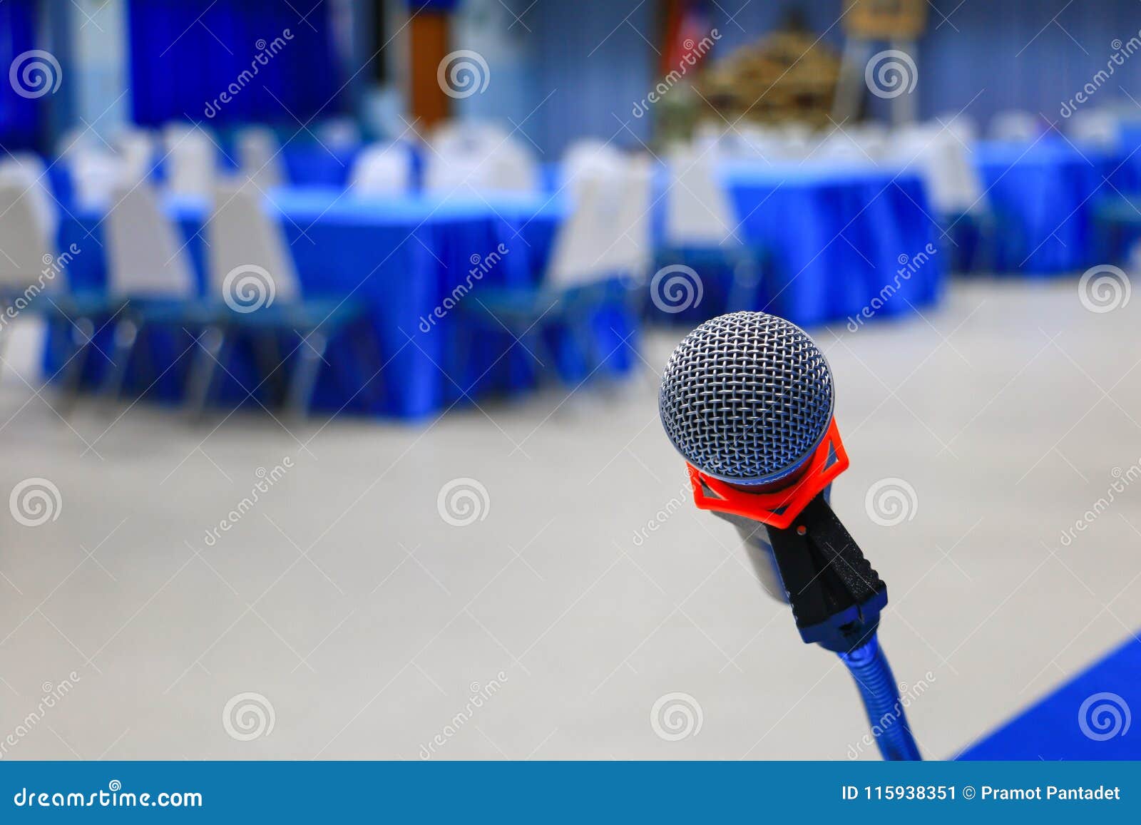 Microphone Wireless in a Meeting Room Seminar Conference Background ...