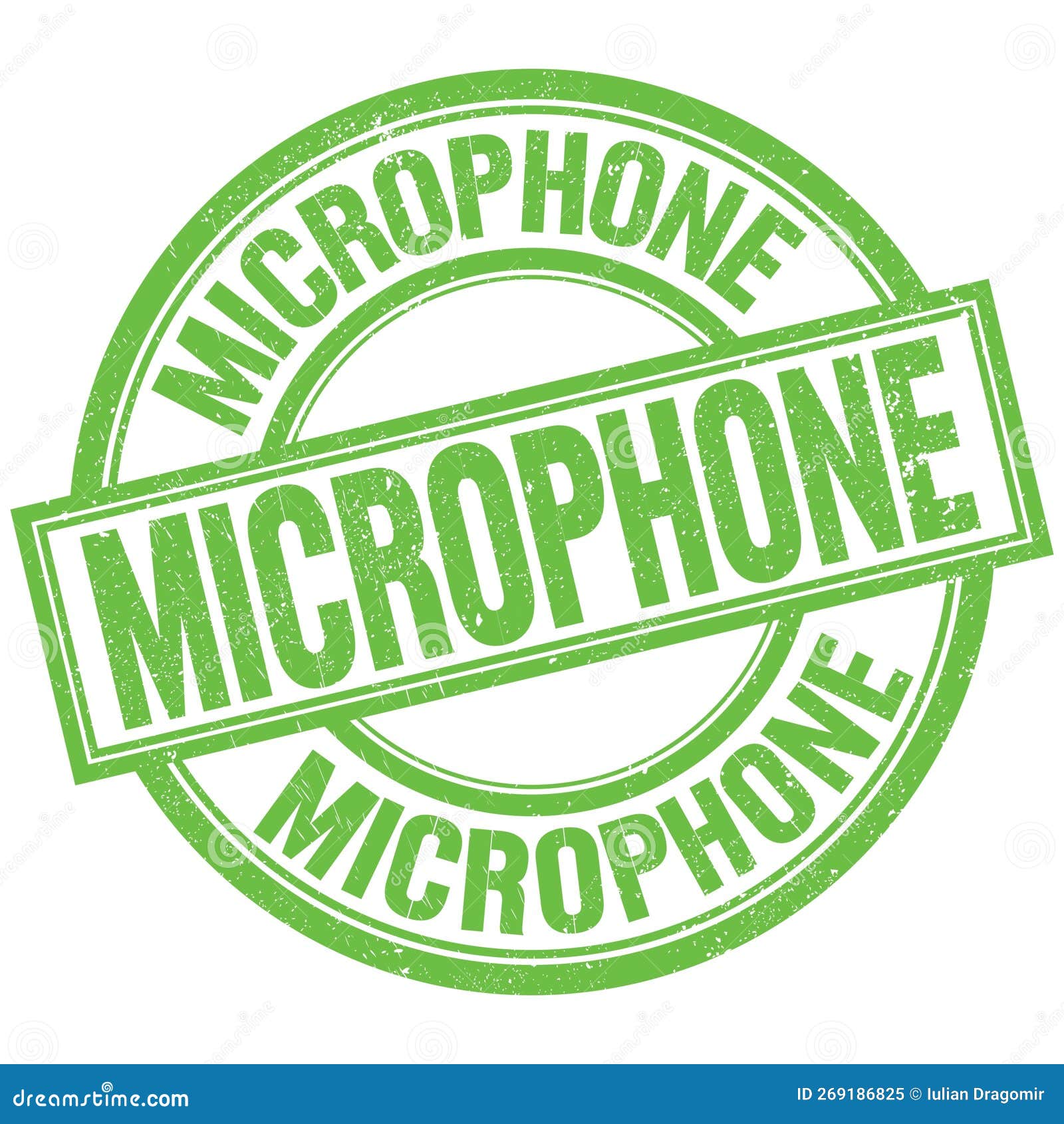 MICROPHONE Written Word on Green Stamp Sign Stock Illustration ...