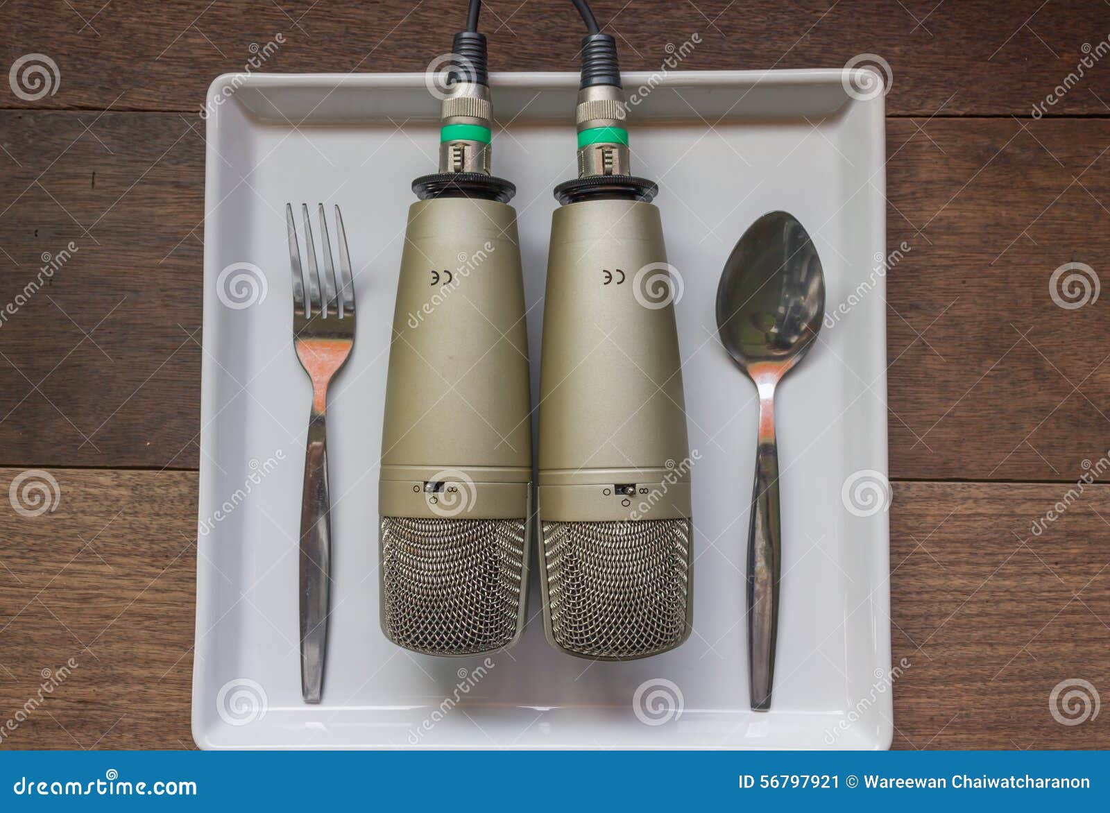 Microphones As daily Meal Concept Stock Image - Image of sound, singer ...