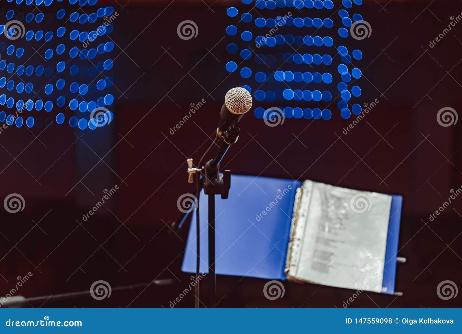 Microphones in the Concert Hall Stock Photo - Image of electronic ...
