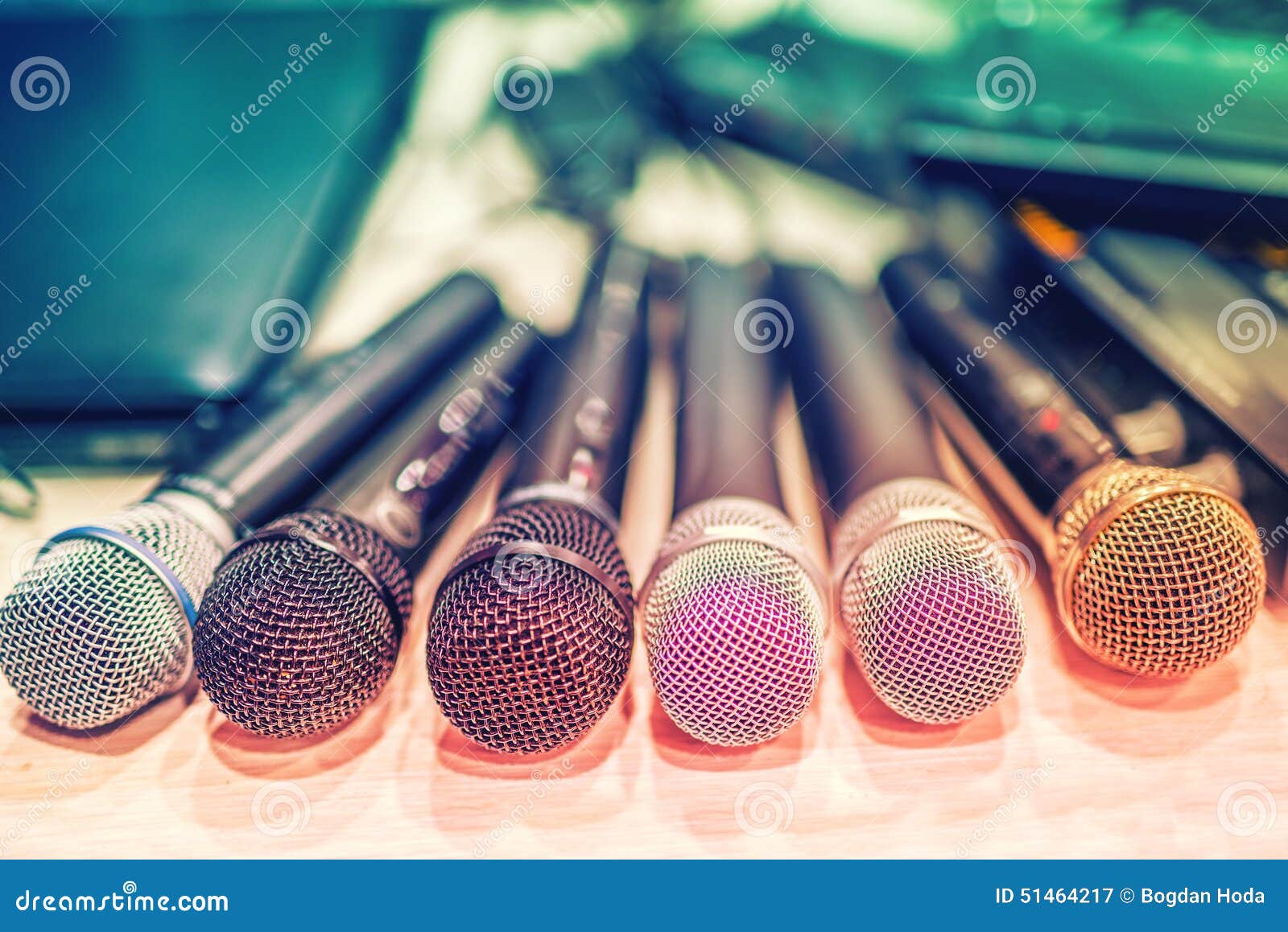 Microphones and Dj Equipement at a Concert, in Backstage Stock Image ...