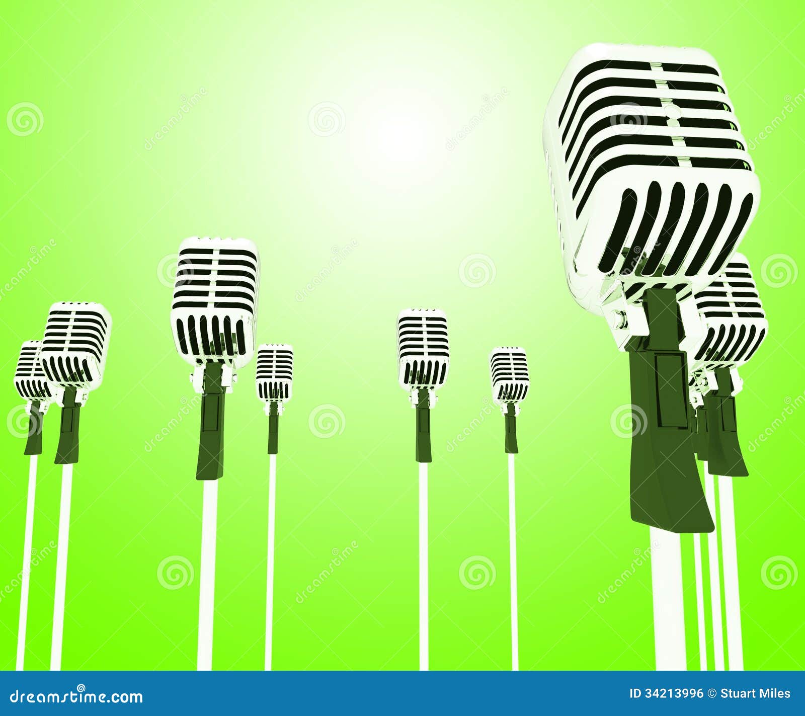 Microphones Mics Shows Musical Group or Concert Stock Illustration ...