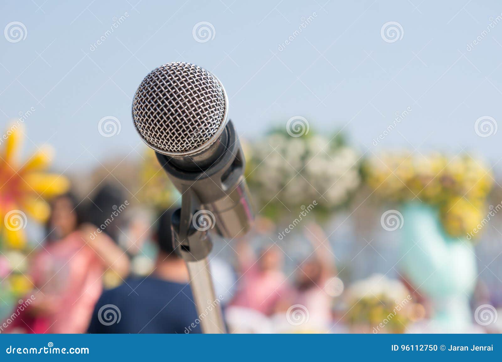 Microphones, Outdoor Events Stock Photo - Image of distribution ...