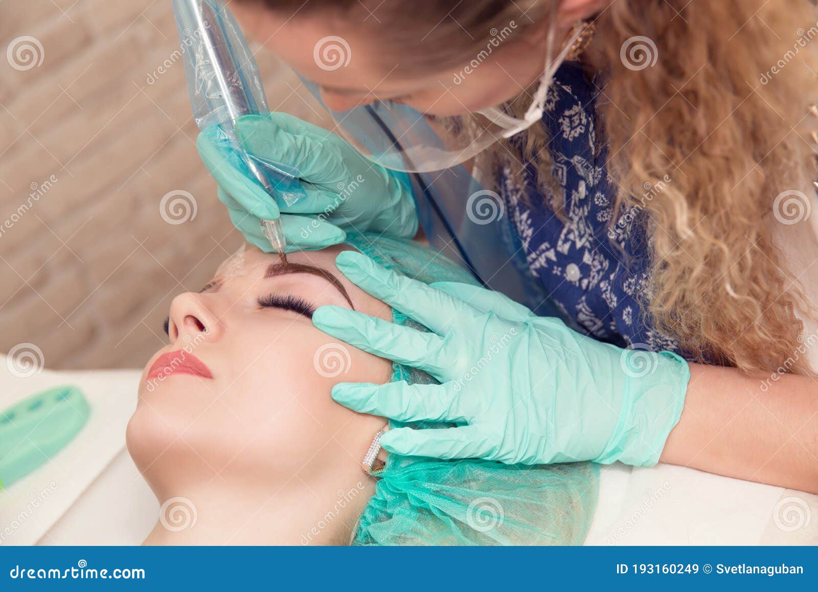 Micropigmentation Eyebrows Work Flow in a Beauty Salon Stock Image ...