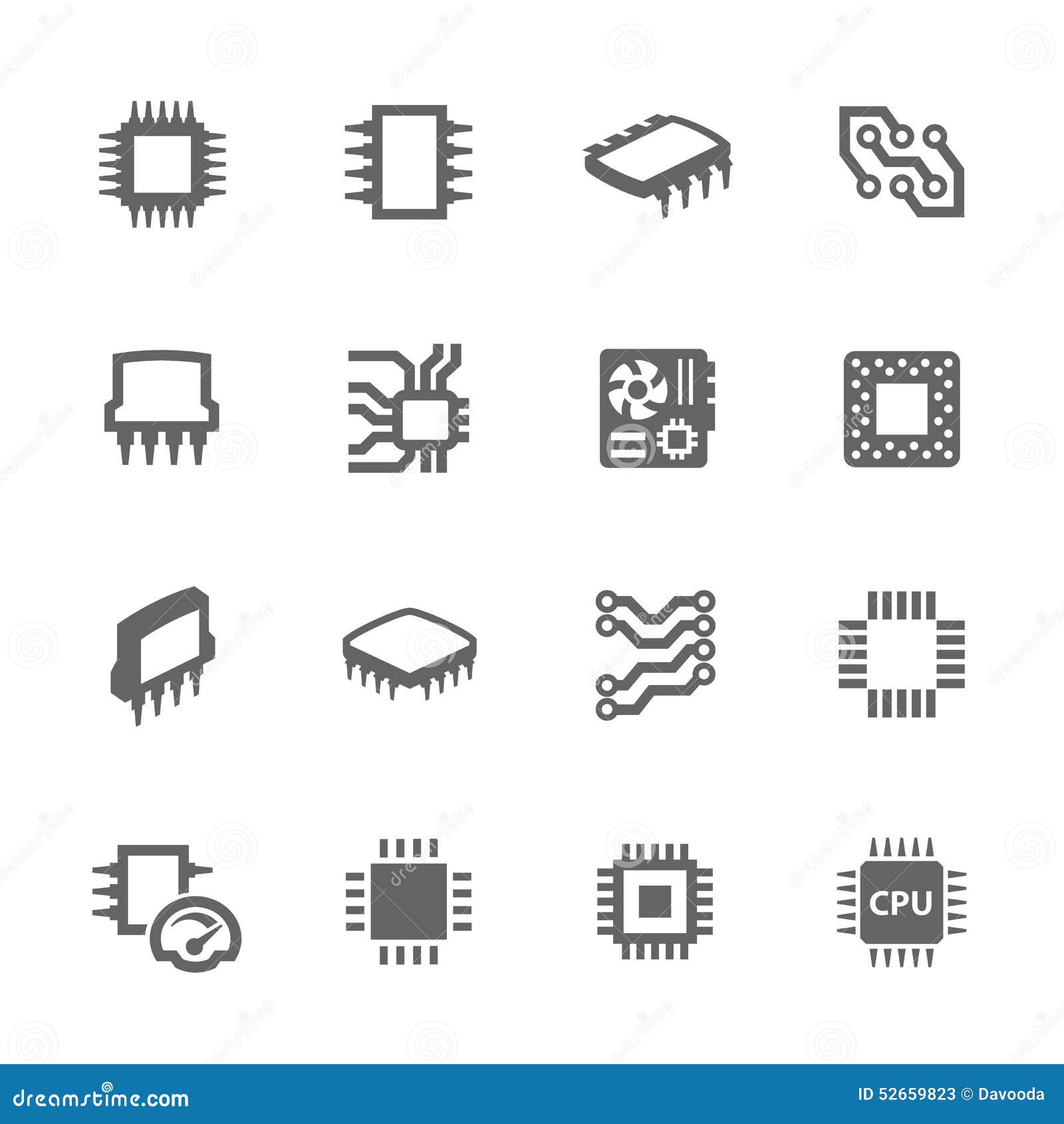 Microplaquetas E ícones De Microscheme Ilustração do Vetor - Ilustração ...