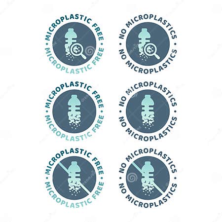 Microplastic Free Colorful Vector Label Set Stock Vector - Illustration ...