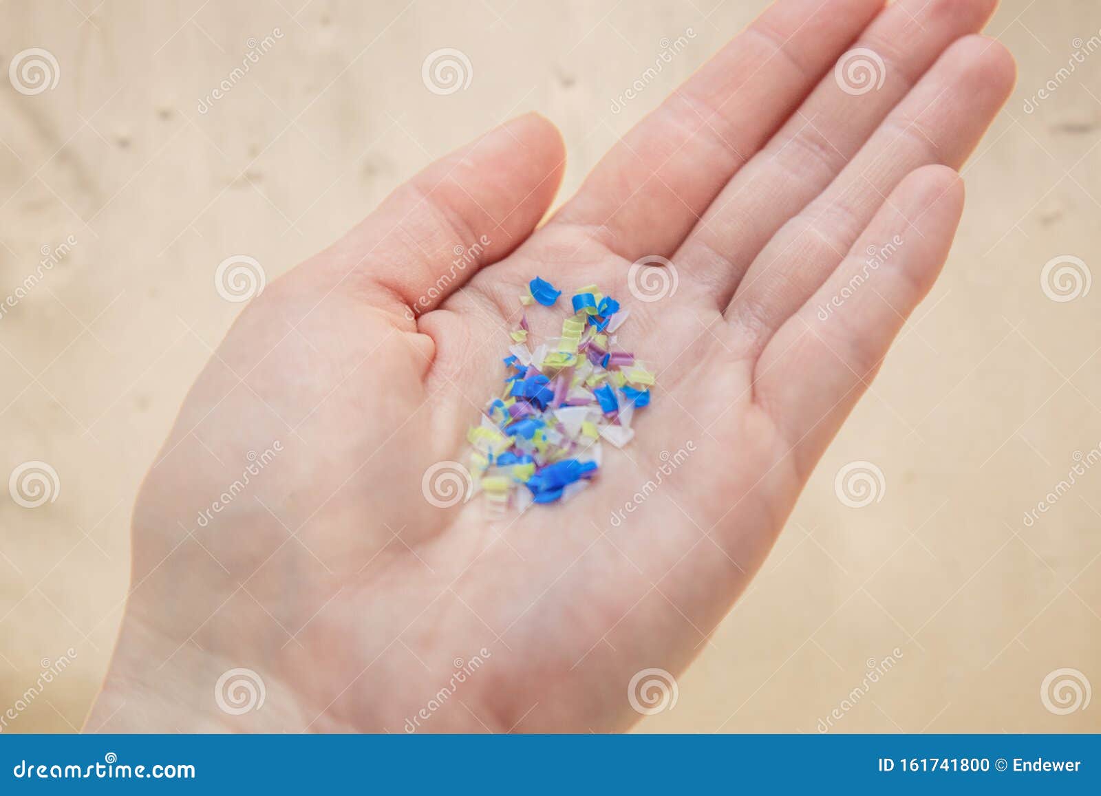 Microplastic in the Hand of a Man on the Beach. Environmental Pollution ...