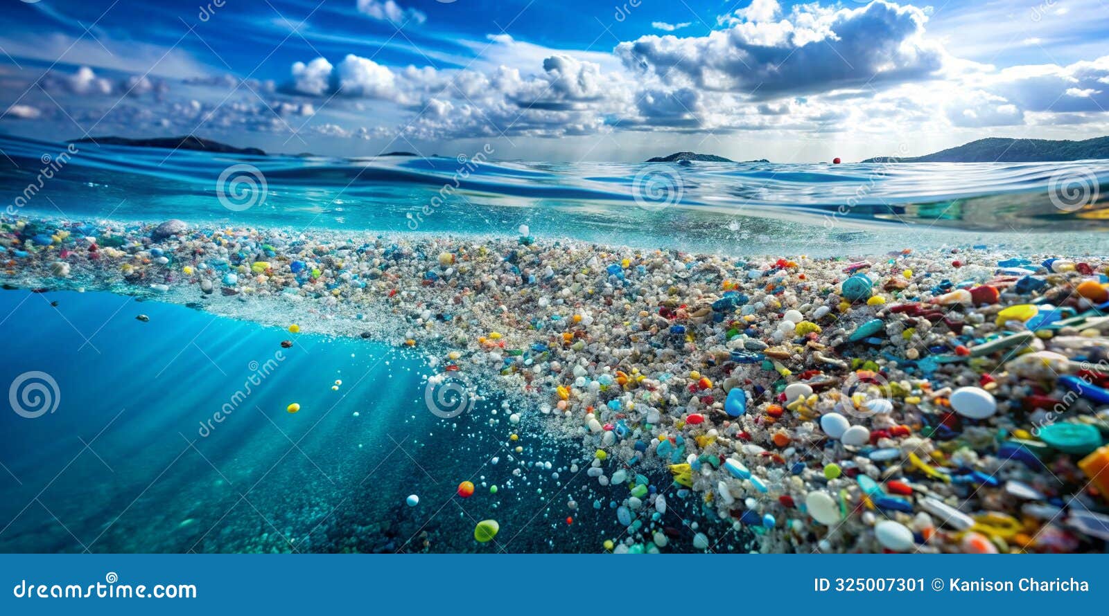 Microplastic Nurdle Ocean Plastic AI-Created Content Stock Illustration ...