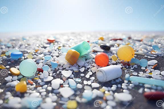 Microplastic Particles Float in the Ocean, Water Pollution Stock ...