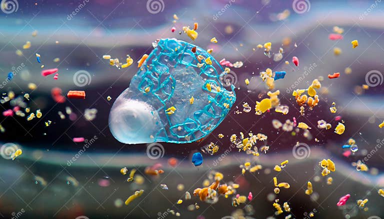 Macro Photo of Microplastic Floating in the Ocean Stock Photo - Image ...