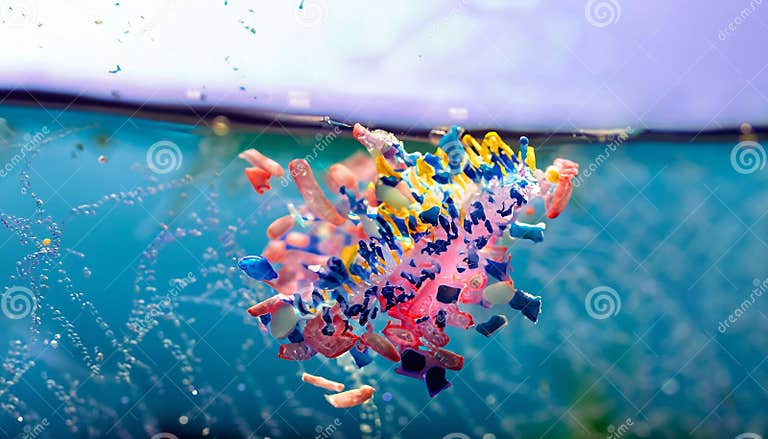 Macro Photo of Microplastic Floating in the Ocean Stock Image - Image ...
