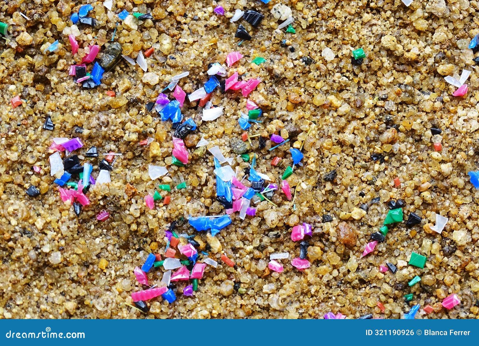 Microplastic Pollution on the Beach Sand Stock Photo - Image of problem ...